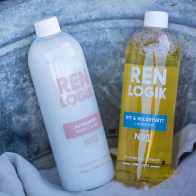 汗臭衣服不存在~瑞典REN LOGIK白色彩色衣物洗衣液柔顺剂750ML