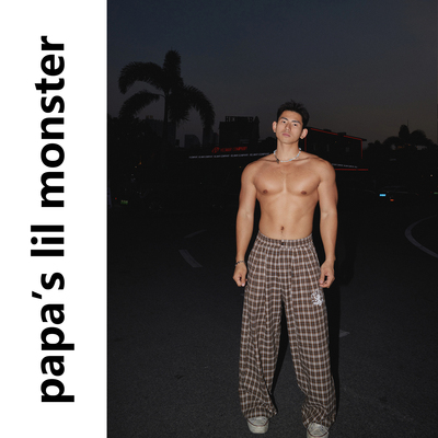 PAPASLILMONSTER【原创】26SS美式格子风休闲裤宽松垂感阔腿长裤