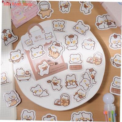 40 Pcs/lot Cute Kawaii Animal Paper Cat Box Stickers Calenda