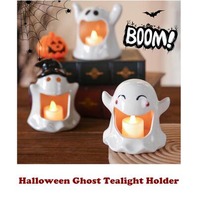 Halloween Ghost Candle Holder Tealight Containers Decor