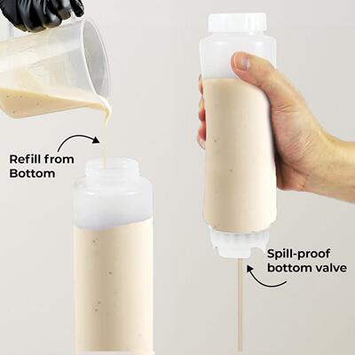 First In First Out Condiment Squeeze Bottle For Sauces