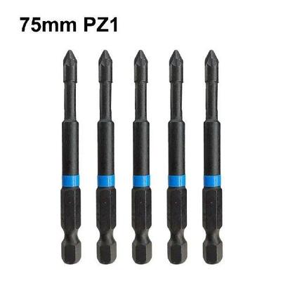 5pcs PZ1 PZ2 PZ3 Screwdriver Bits 75mm Pozidriv Set 1/4