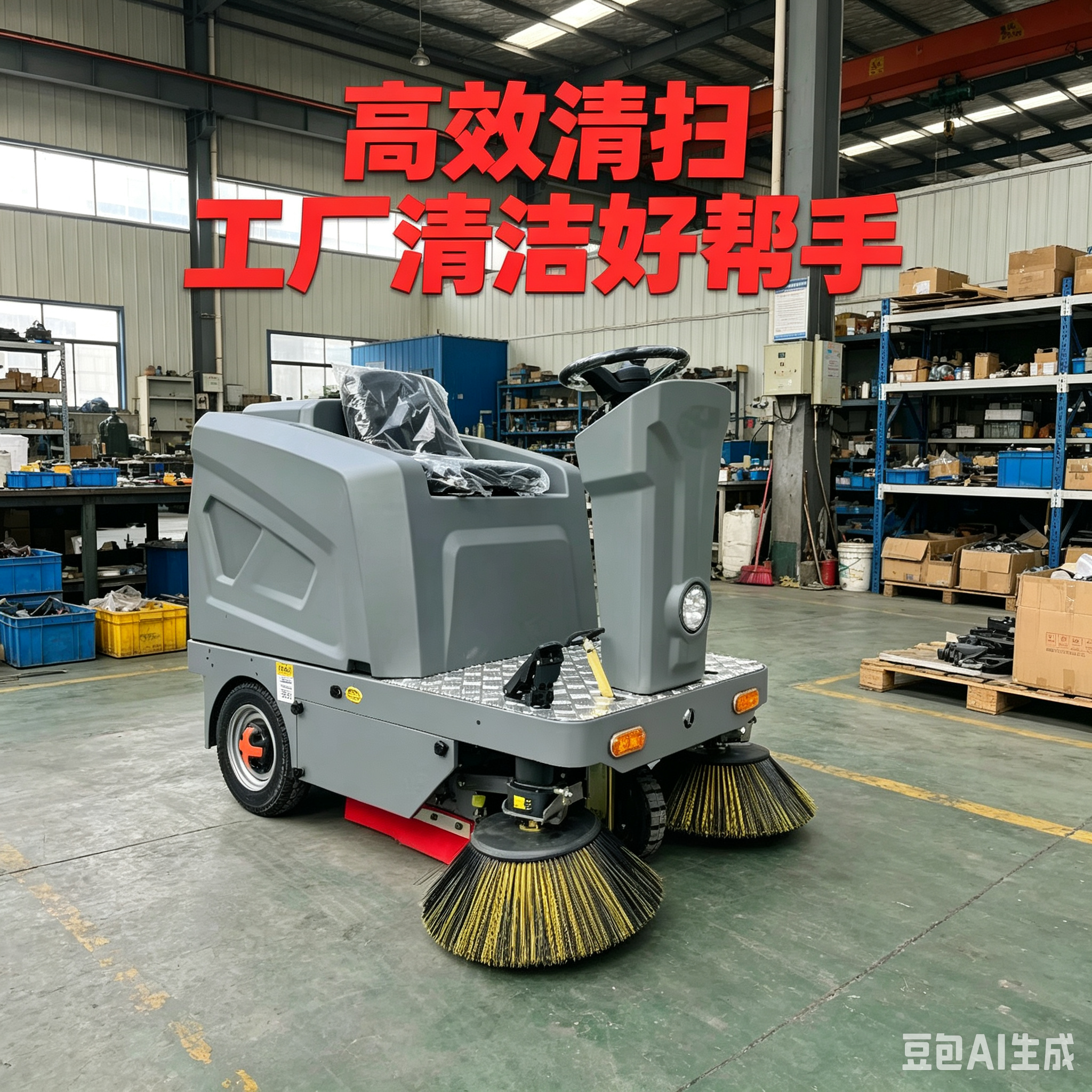 金牛环卫车电动扫路车工厂车间公园广场商场高效清扫保洁车1280型