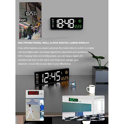 16inch Digital Wall Clock Large LED Alarm Clock Remote