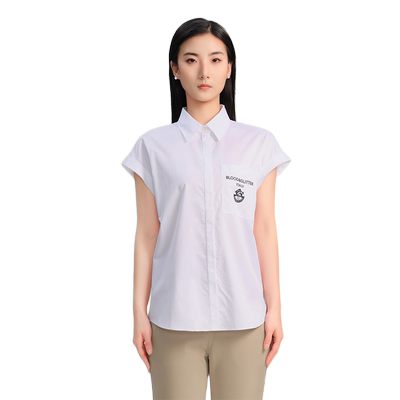 全棉量感休闲宽松短袖衬衫