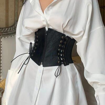 Fashion Women Corset Wide Belt Pu Leather Slimming Body Wais