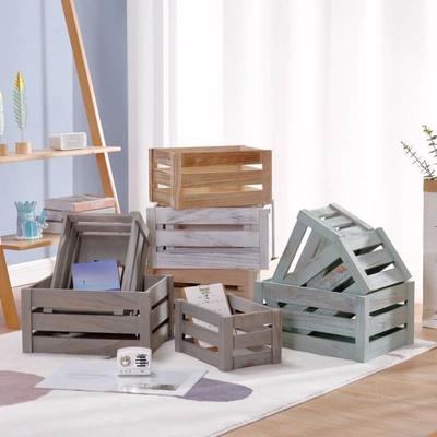 Retro wooden crate solid wood storage box wooden frame box
