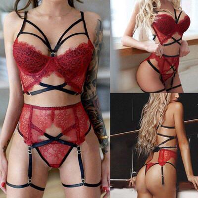 Sexy Lace Bra And Panty Set Women Garters Push Up Perspectiv