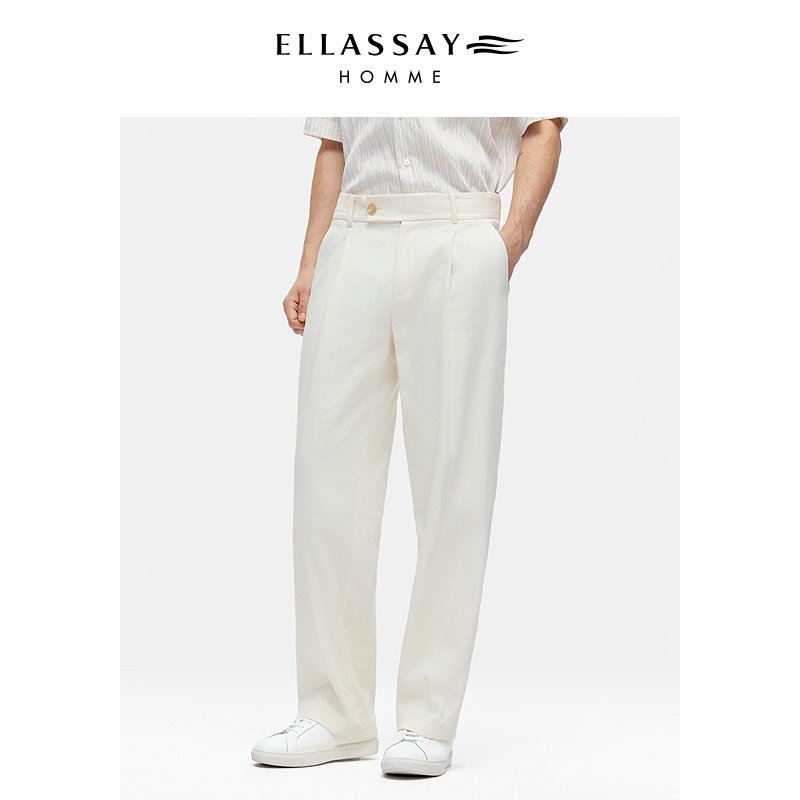 ELLASSAY歌力思男装26年新款云感丝麻混纺休闲西装裤EME371K01900