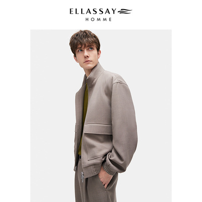 ELLASSAY歌力思男装2025年秋冬斜纹质感百搭外套EME363W02200