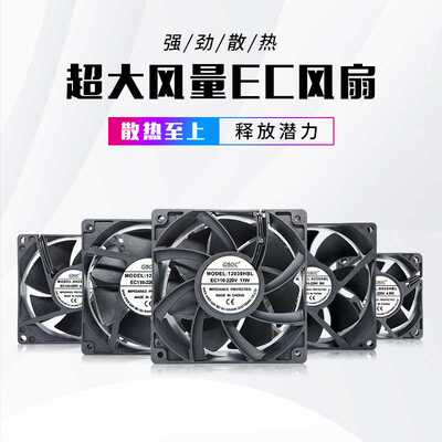 EC风机直流110220V散热小风扇高转速机柜电焊机排风扇变频无刷