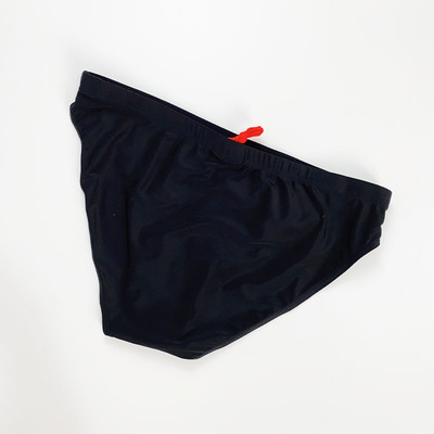 速发ber外单 男士纯黑三泉游泳裤专业速干防尴尬 温角游泳训练装