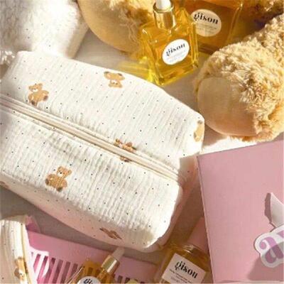 Cotton Quilted Makeup Bag Coquette Accessories Make up Bag O