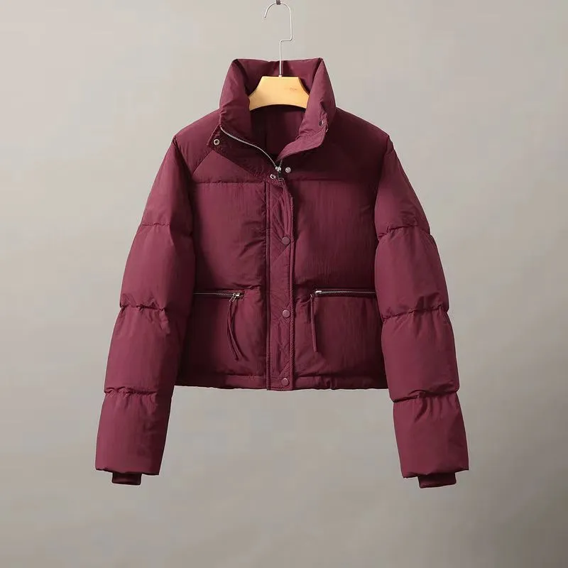 外贸反季新款羽绒棉服女短款百搭韩版立领加厚面包服棉衣外套潮