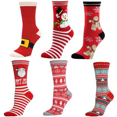 3pcs Christmas Adult Socks Biscuit Man Cotton Socks中筒袜