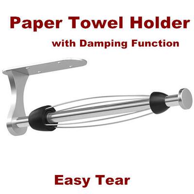 Paper Towel Holder Easy Tear Under Cabinet Paper Roll Holder