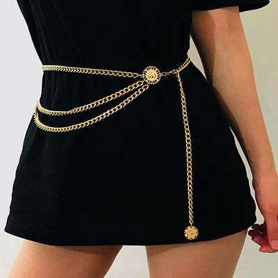 multi-layer exaggerated body chain women