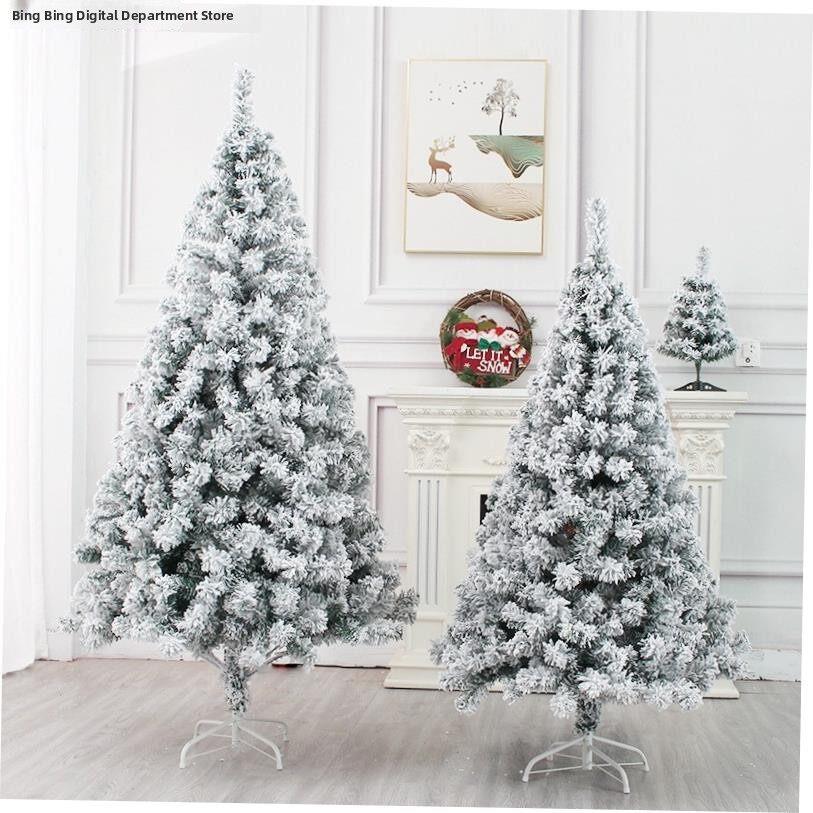 White Flocked Christmas Tree Shop Window Decorative 圣诞树