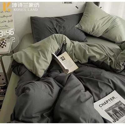 plain bed linen cover pillow student bedding set sheet case