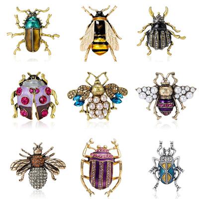 Beaut&Berry Enamel Ladybug Brooch Beetle Bee Pin Unisex Inse