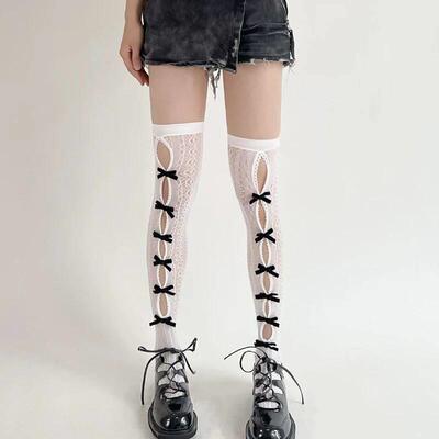 Women Sexy Stocking Bow Tie Lace Thigh Socks Lolita Jk Lace
