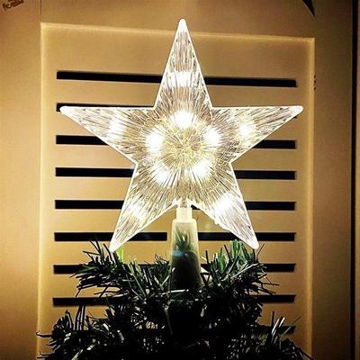 Christmas Tree Top Star Light LED Glowing Star Lamp Decorati