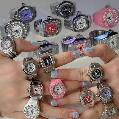 Vintage Punk Finger Watch Mini Elastic Strap Alloy Watches C