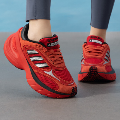 阿迪达斯三叶草男女鞋ADIZERO GOUKANA运动鞋2026新款红色跑步鞋