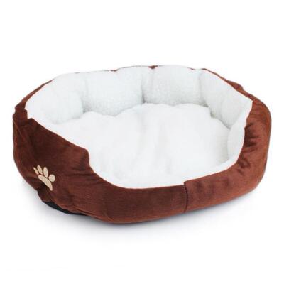 Blue Warm Indoor Soft Fleece Puppy Pets Dog Cat Bed House