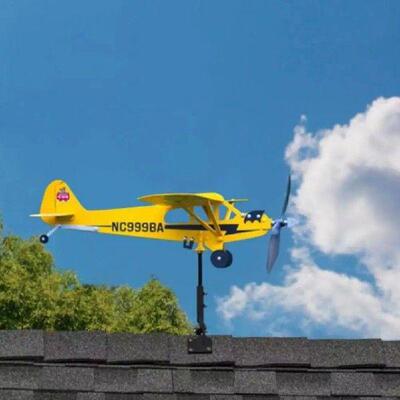 Outdoor Weathervane Creative Burr Free Iron Art 3D Airplane