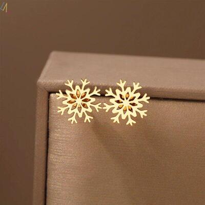 Snowflakes Christmas Stud Earrings For Women Jewelry Gifts