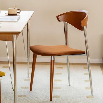 速发2024新款餐椅家用设计师级古靠背椅实木轻餐高复奢桌椅子