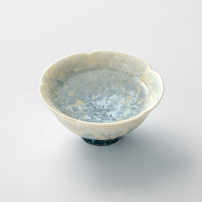 「烟青」80ML窑变结晶冰花花口杯主人杯陶瓷旅行茶具茶杯套装送礼