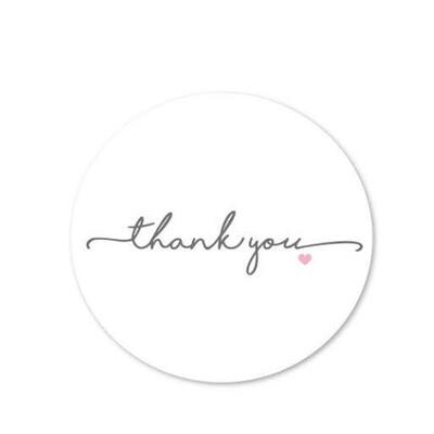 500pcs Round White paper label sticker thank you sticker
