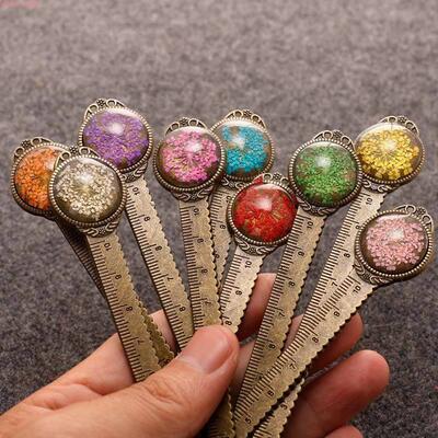 1 Pcs Creative Retro Bronze Round Bookmark 10cm Ruler Vintag