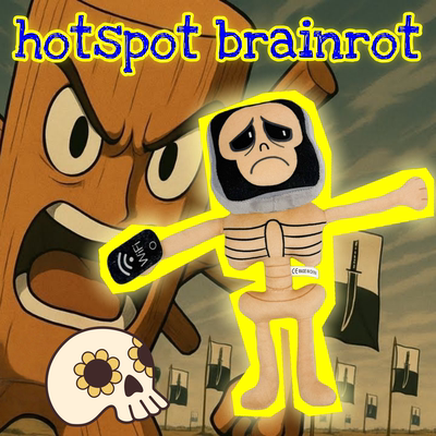 跨境新品pot hotspot brainrot plush窃取脑腐骷髅人游戏毛绒玩具