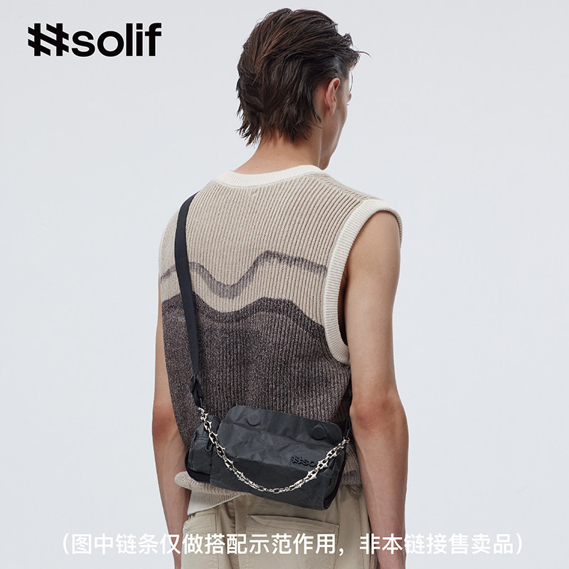 Solif暗物质圆筒包做旧风时尚潮流包男女单肩斜跨2023官方正品_虎窝淘
