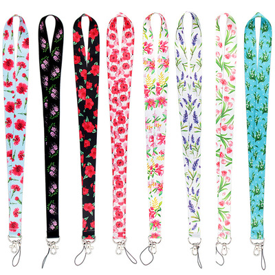 极速Fashion Floral Neck Strap Key Lanyard ID Card PhonZe Key