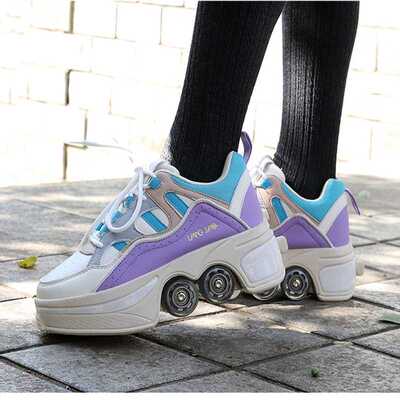 新品Deform Wheel Skates Rollxer Skate Shoes With 4-Wheel Cas