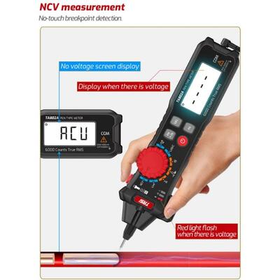 新品TA802 Pen Digital Mulutimeter 6000 Counts True RMS Volta