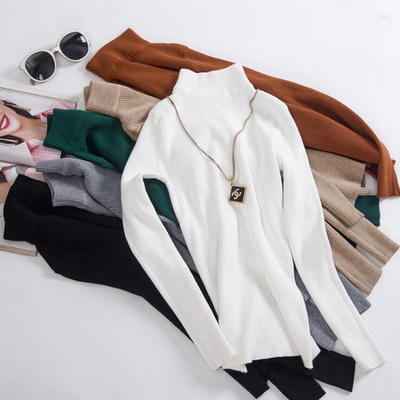 极速Vintcage Turtleneck Women Pullovers Solid Autumn Winter
