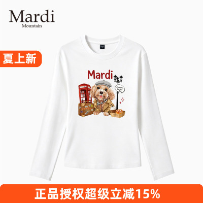 官方授权正品Mardi Mountain 韩国26夏新款情侣针织T恤圆领长袖女