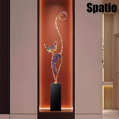 Spatio轻奢风创意水晶猫咪摆件