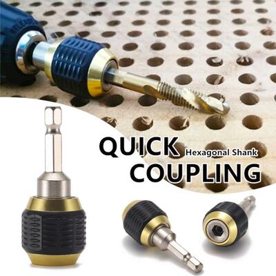 极速2/1Pcs Hgexagonal Shank Quick Coupling Carbon Steel 1/4