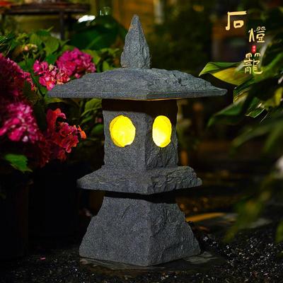 彷古中式石灯笼户外庭院草坪花园布置造景观太阳能宫灯塔园林摆件