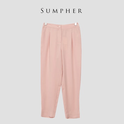 睐家精选品牌女装高端休闲时尚气质百搭女粉色裤子睐A2-62272