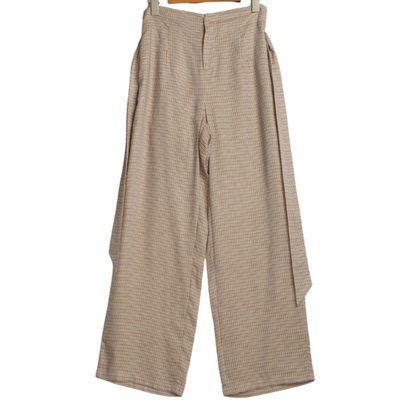 AM折扣女装撤柜品牌折扣气质女士黄格色裤子A2-12390