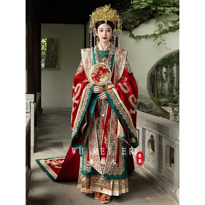 2025新款明制婚服汉服凤冠霞帔全套重工中国风新娘结婚中式a4194