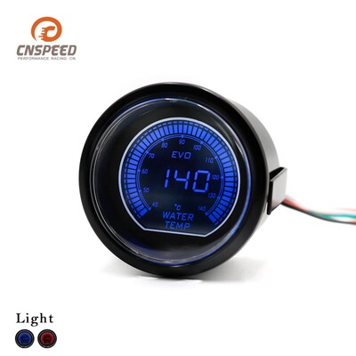12V通用改装汽车水温表 2寸（52mm）EVO数字液晶双色涡轮水温表