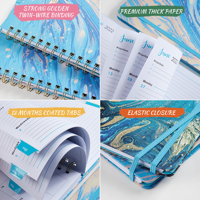新品2023日程本Planner每日计划本亚马逊年N历本A5线圈笔记本英文